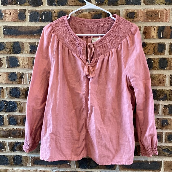 Rachel Zoe | Tops | Rachel Zoe Boho Linencotton Poet Top With Rouched ...